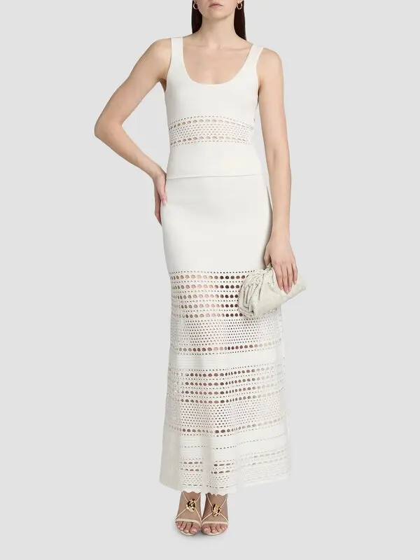 Simkhai Westly Open Stitch Knit Maxi Skirt