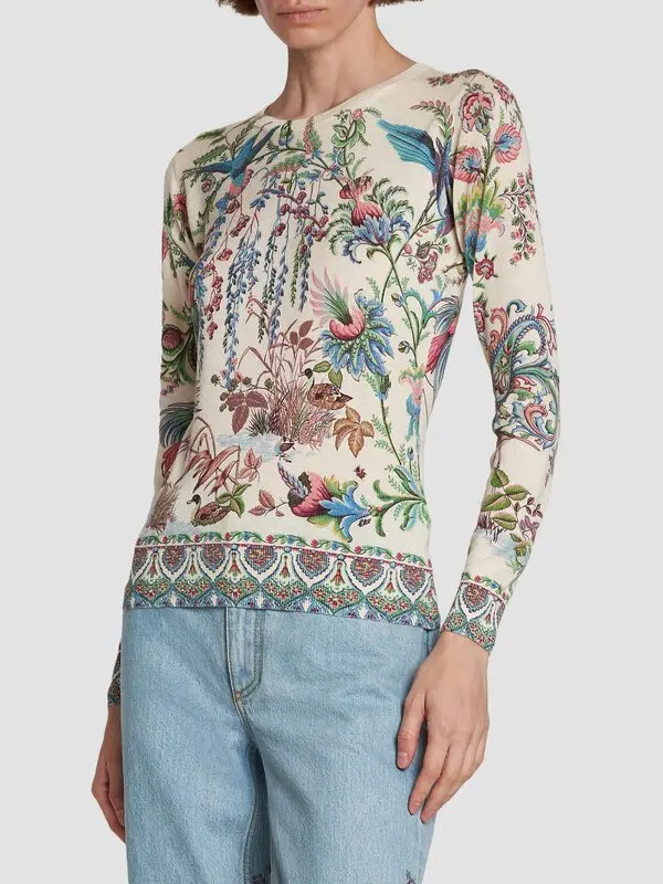 Etro Printed Knit Crewneck Top