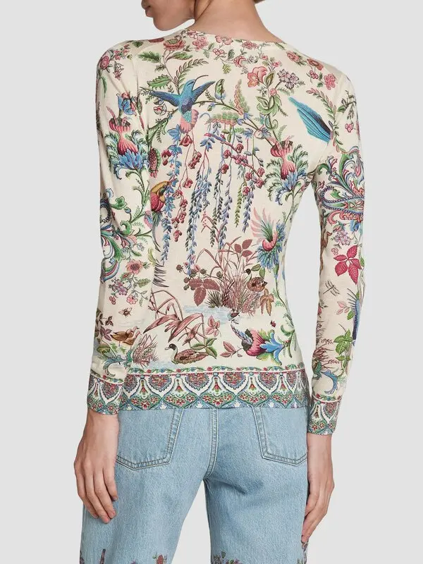 Etro Printed Knit Crewneck Top