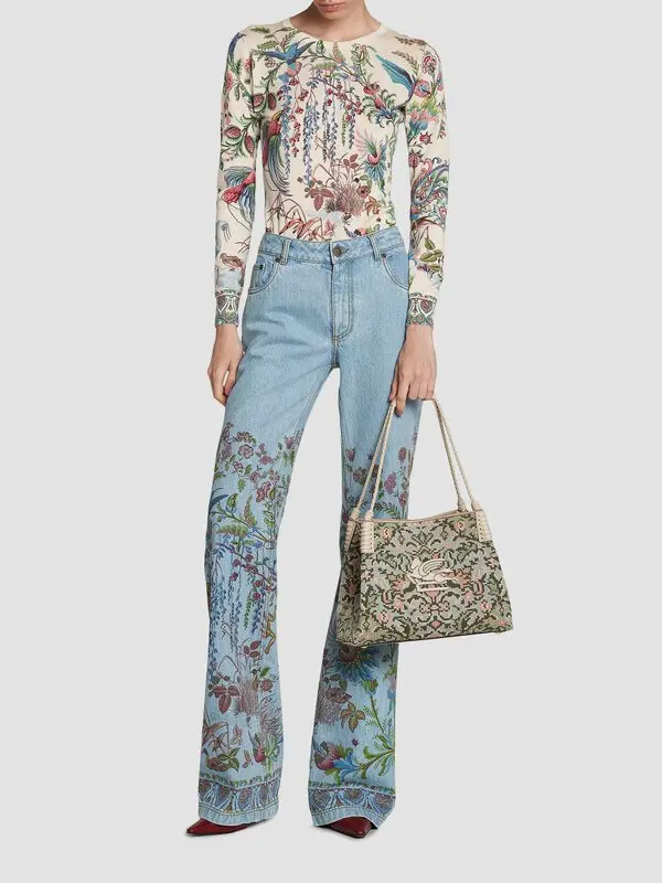 Etro Printed Knit Crewneck Top