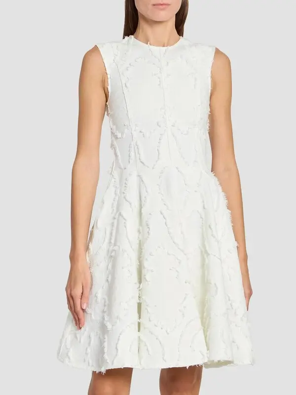Erdem Textured Denim Fit & Flare Minidress