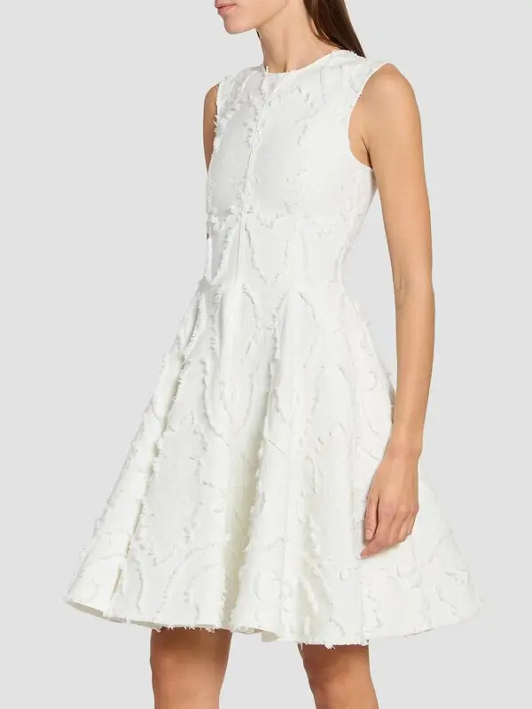 Erdem Textured Denim Fit & Flare Minidress