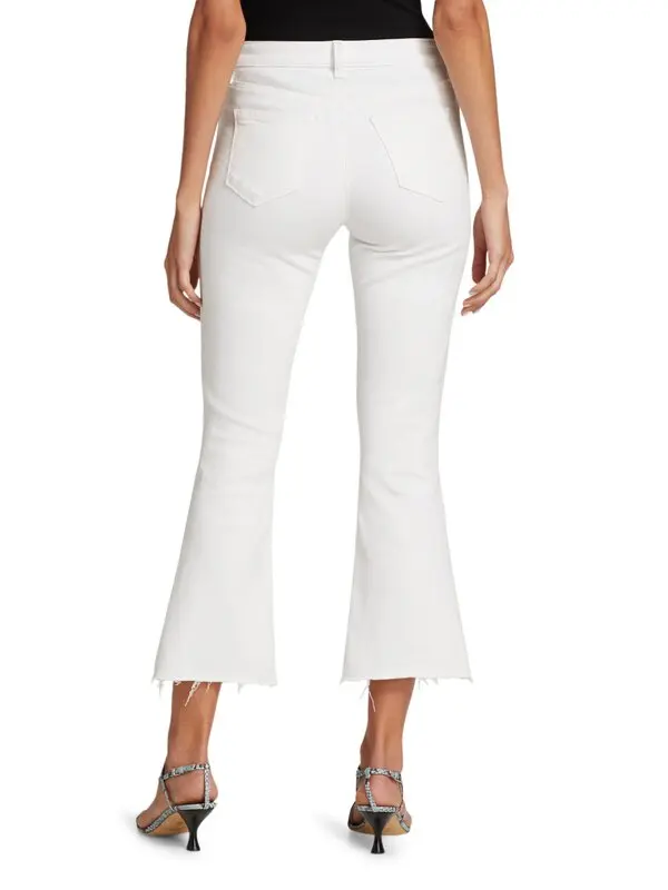 L'Agence Kendra Cropped Flare Jeans - Blanc