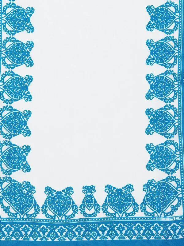 Etro Tosca Printed Cotton-modal Scarf - Blue