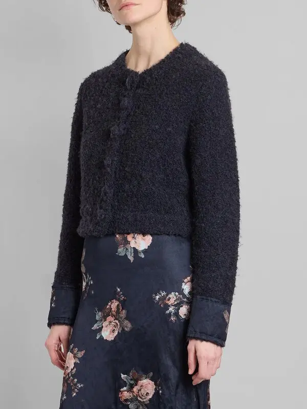 Erdem Bouclé Wool-alpaca-blend Crewneck Cardigan