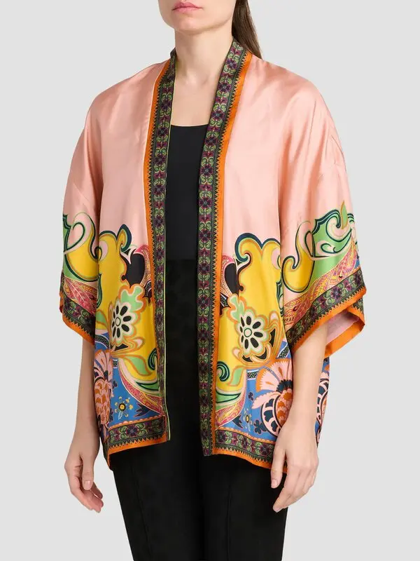 Etro Kesa Printed Open-front Jacket