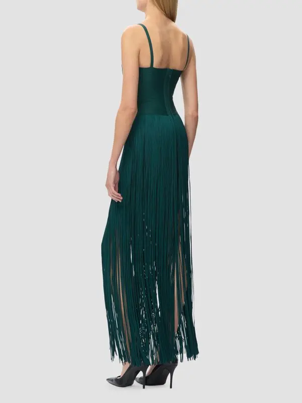 Herve Leger Ember Bandage Fringe Dress