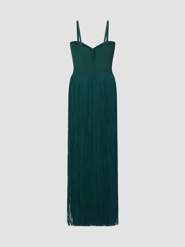 Herve Leger Ember Bandage Fringe Dress