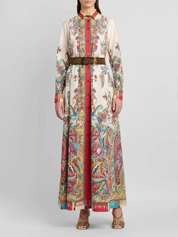 Etro Paisley Cotton Maxi Shirtdress