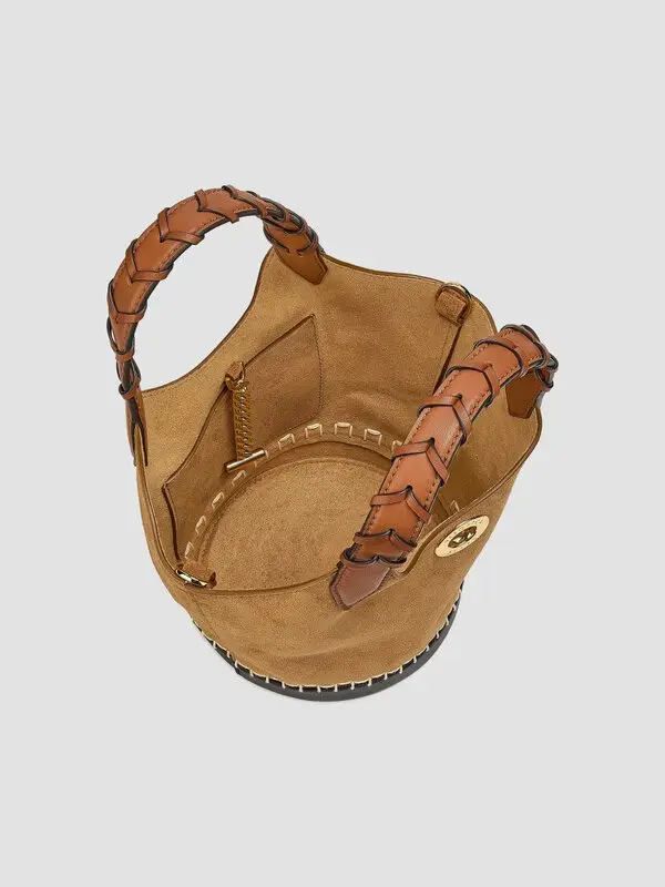 Veronica Beard Anchor Colorblocked Suede Bucket Bag
