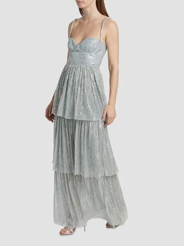 SABINA MUSAYEV Altair Sequined Tiered Dress
