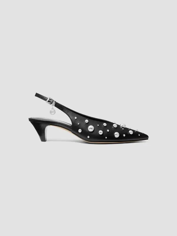 Michael Kors Tonya 50mm Imitation-pearl Kitten Slingback Pumps - Black