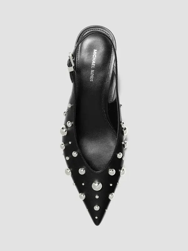 Michael Kors Tonya 50mm Imitation-pearl Kitten Slingback Pumps - Black