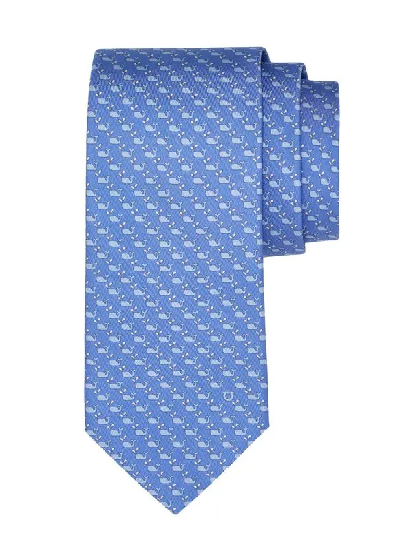 FERRAGAMO Alice Printed Silk Tie - Azzurro