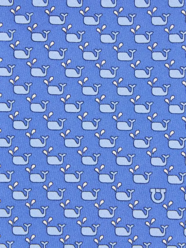 FERRAGAMO Alice Printed Silk Tie - Azzurro