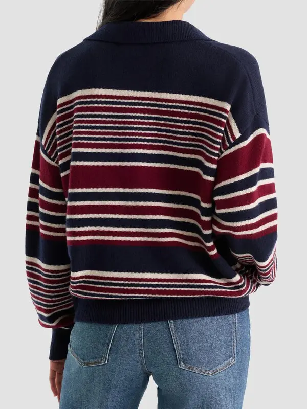 Good American The Oversized Striped Rugby Sweater