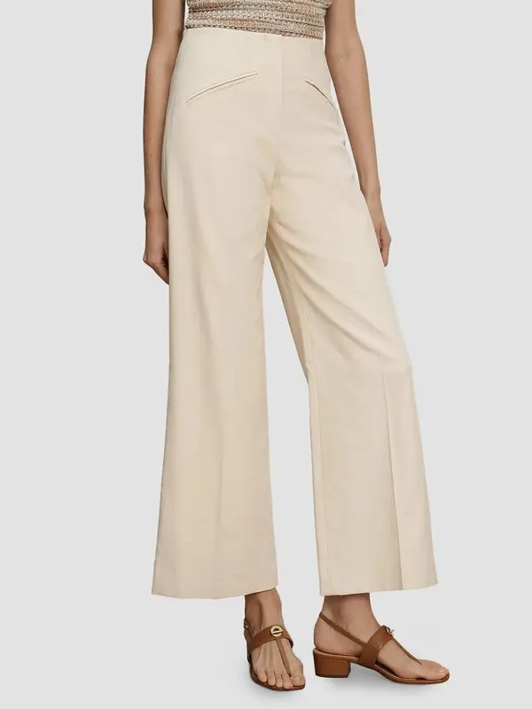 Veronica Beard Cassidee Cotton-blend Wide-leg Pants
