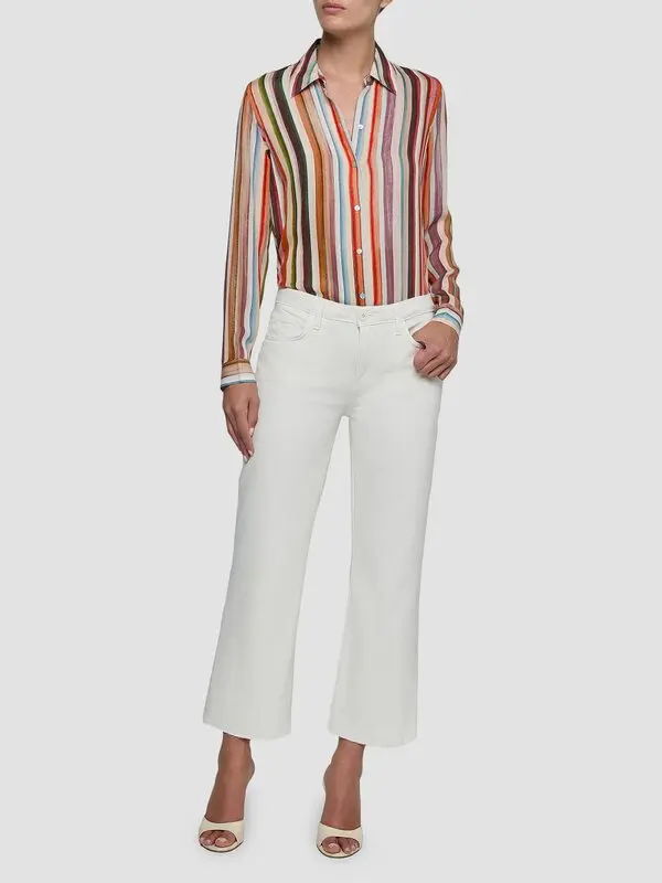 L'Agence Wanda High-rise Crop Jeans - Light Ecru