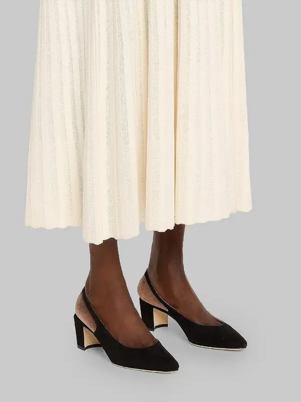 Manolo Blahnik Allurasan 50mm Suede Slingback Pumps - Black