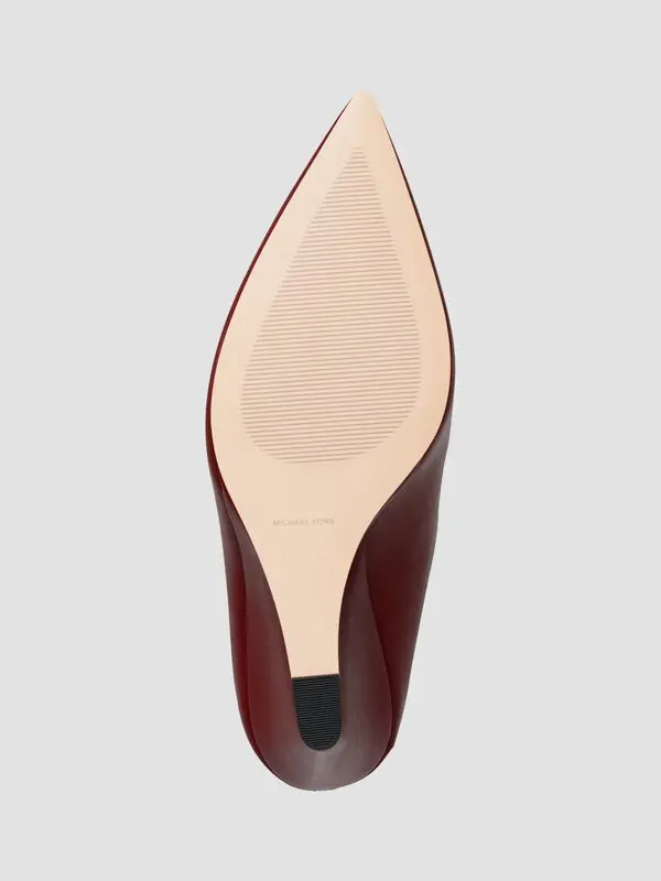 Michael Kors Xandra 85mm Leather Mule Pumps - Deep Red