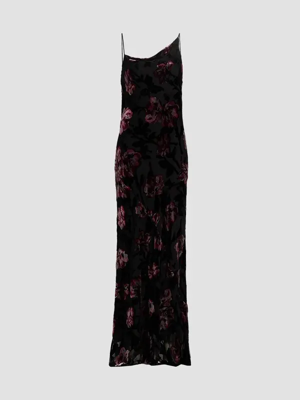 SABINA MUSAYEV Alenoy Floral Velvet Gown - Black