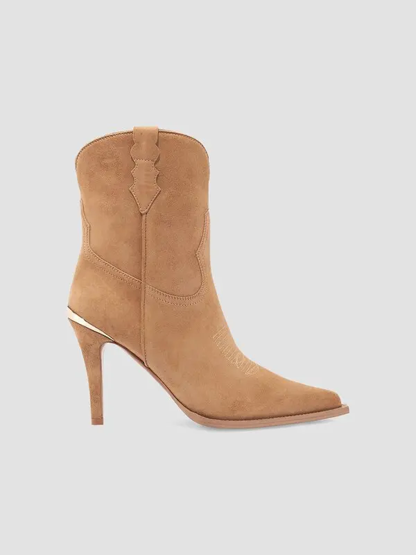 Partlow Katie Suede 95mm Western Stiletto Booties