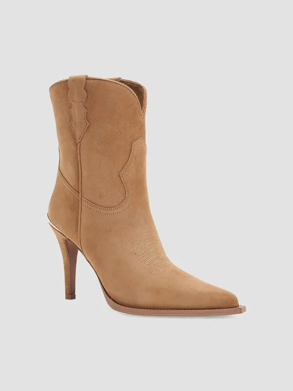 Partlow Katie Suede 95mm Western Stiletto Booties