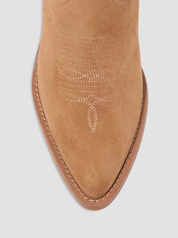 Partlow Katie Suede 95mm Western Stiletto Booties