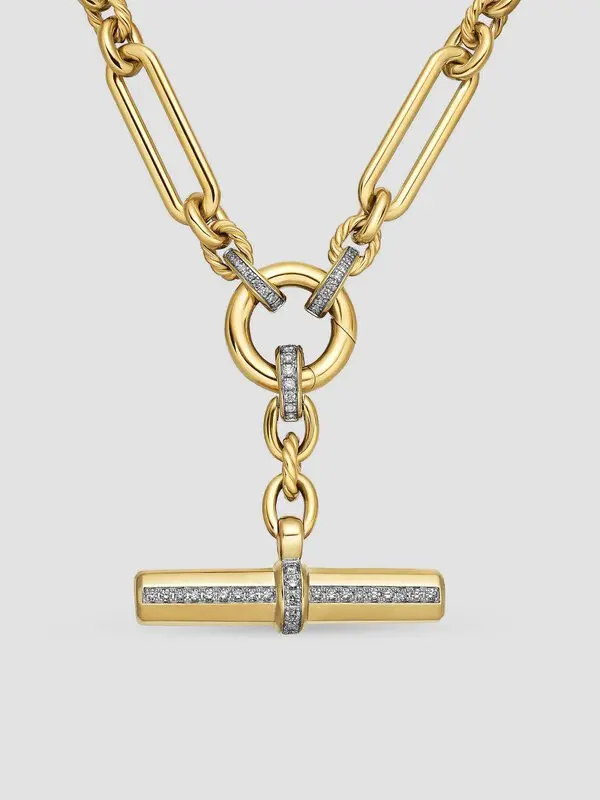 David Yurman Lexington E/w Chain Necklace In 18k Yellow Gold