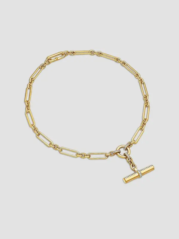 David Yurman Lexington E/w Chain Necklace In 18k Yellow Gold