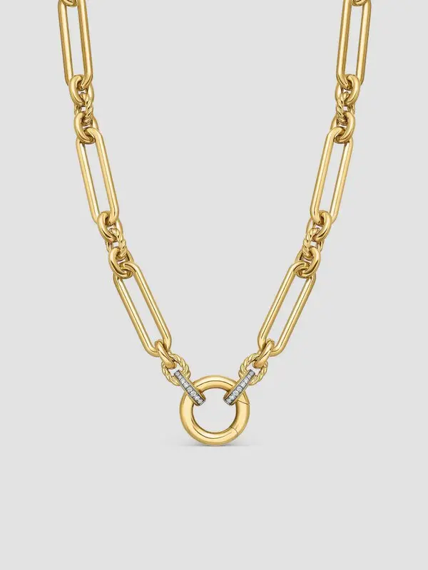 David Yurman Lexington E/w Chain Necklace In 18k Yellow Gold