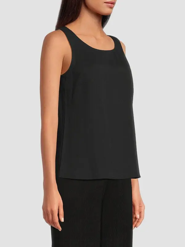 Misook Crêpe De Chine Scoopneck Tank