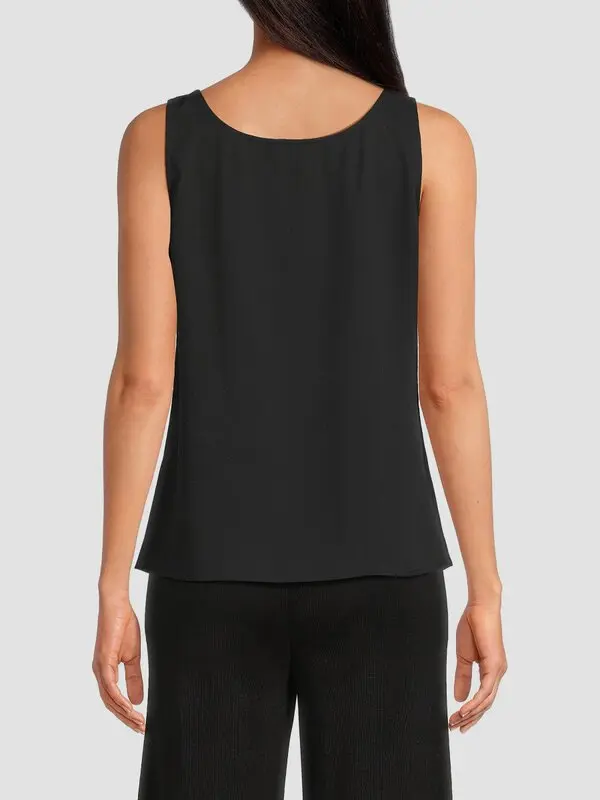 Misook Crêpe De Chine Scoopneck Tank