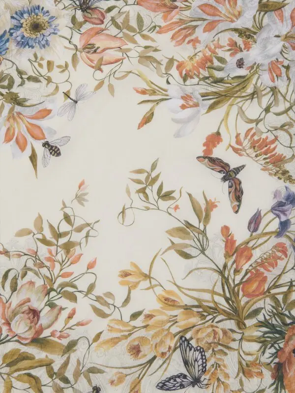 Etro Printed Cotton Scarf - Multi Beige