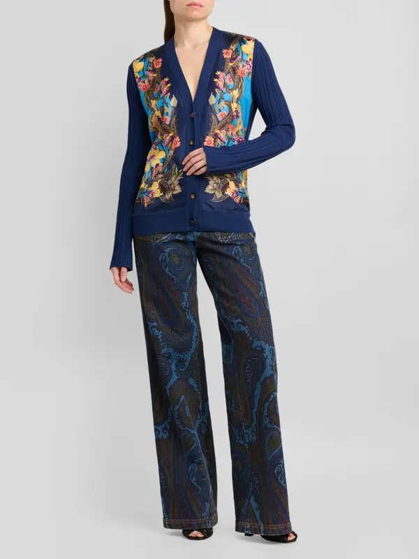 Etro Floral Paisley Panel Cardigan