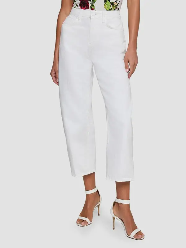 L'Agence Mallis High-rise Barrel-leg Crop Jeans - Blanc