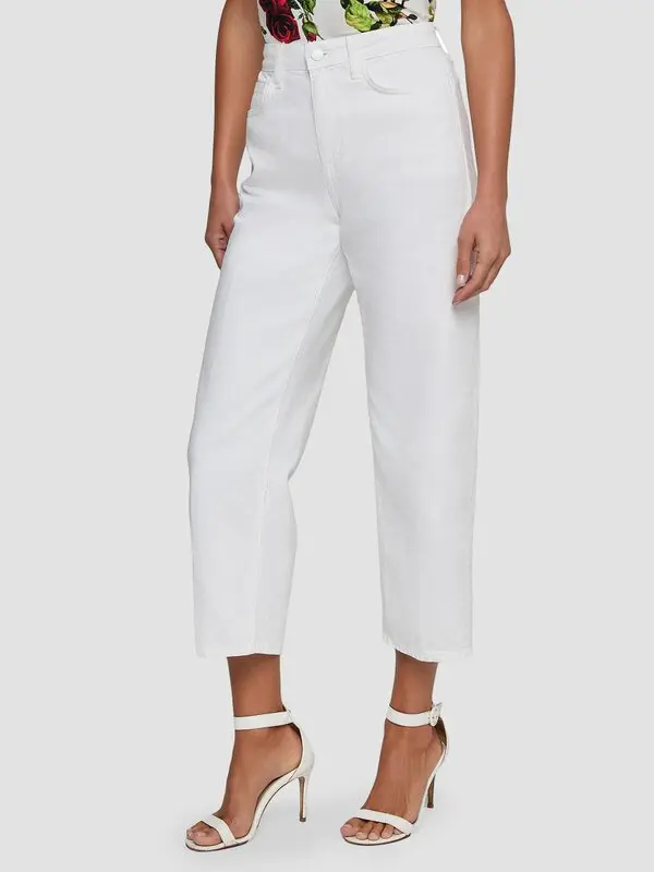 L'Agence Mallis High-rise Barrel-leg Crop Jeans - Blanc