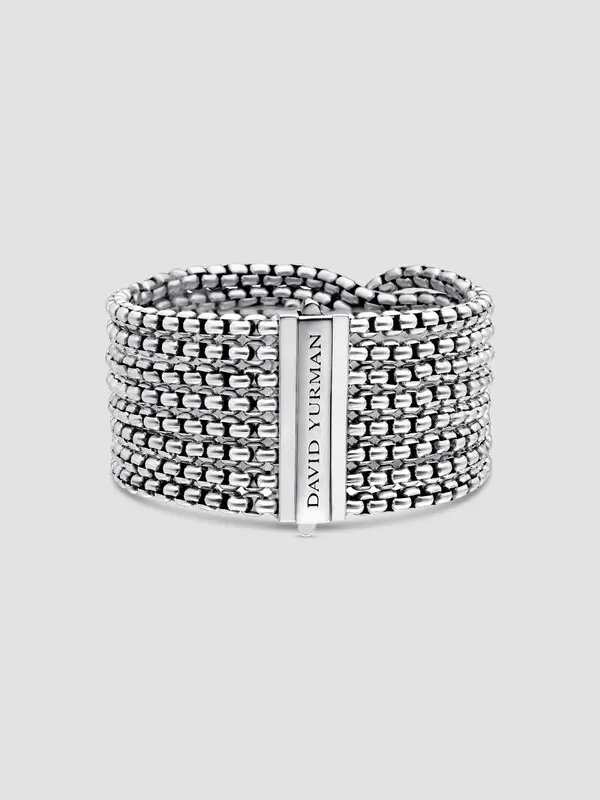 David Yurman Box Chain Eight Row Bracelet In Sterling 28mm