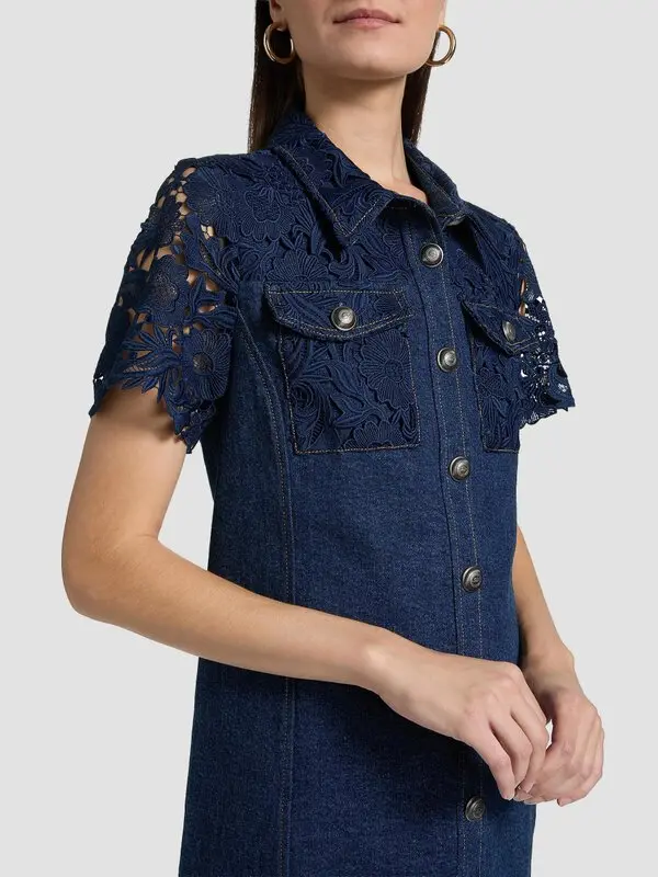 Cinq À Sept Cortland Denim Button-front Minidress