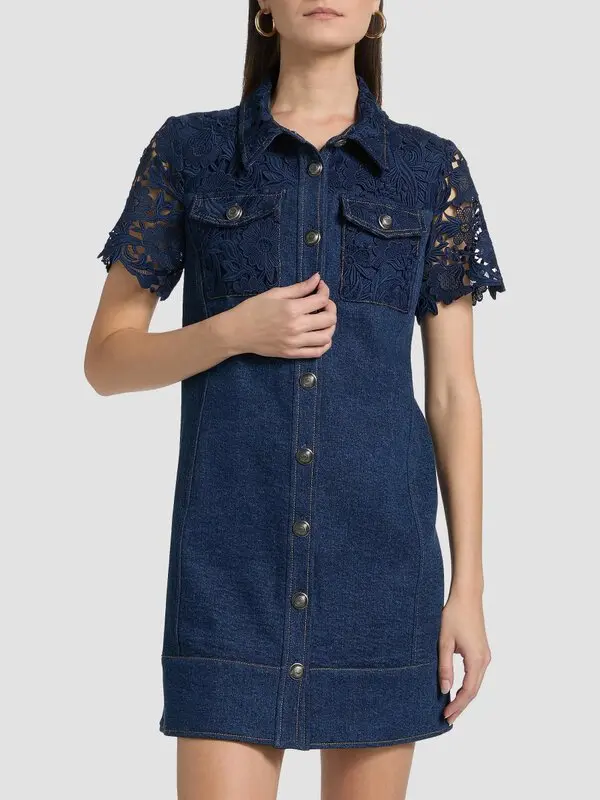 Cinq À Sept Cortland Denim Button-front Minidress