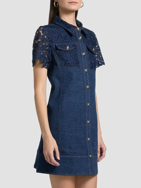 Cinq À Sept Cortland Denim Button-front Minidress