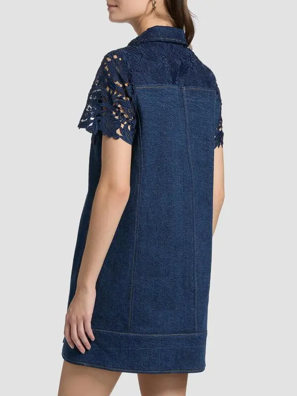 Cinq À Sept Cortland Denim Button-front Minidress