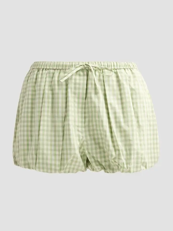 Simkhai Gingham Bubble Shorts