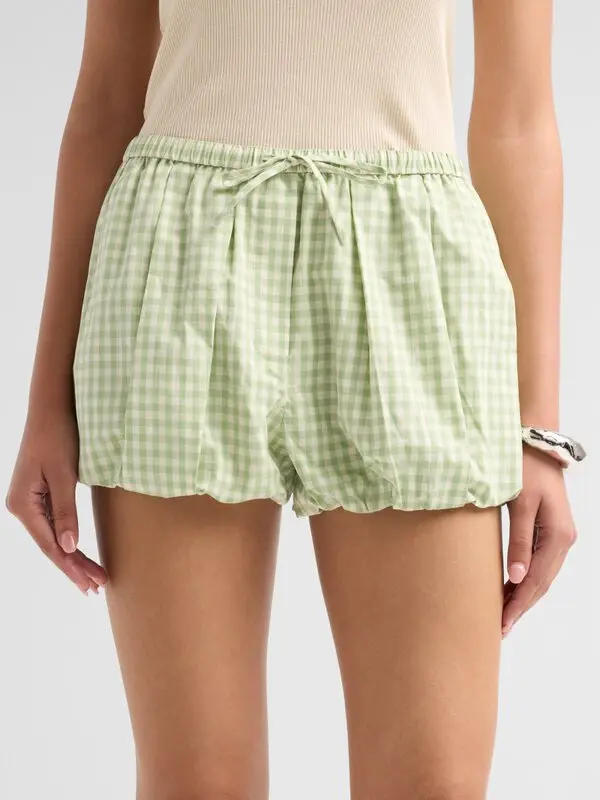 Simkhai Gingham Bubble Shorts