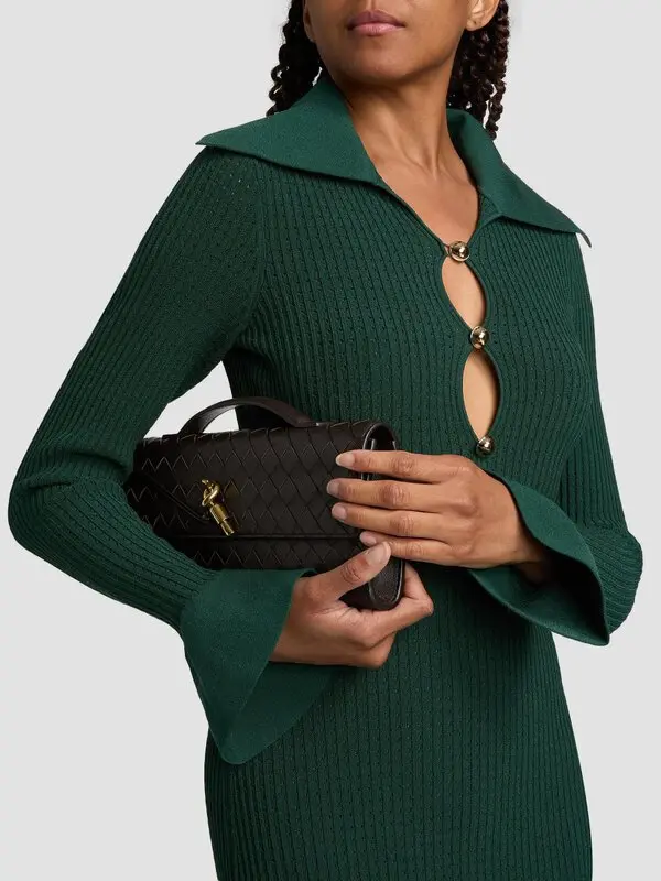 SELF-PORTRAIT Rib-knit A-line Midi-dress