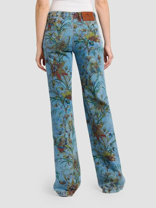 Etro Floral Straight-leg Jeans - Printed Blue