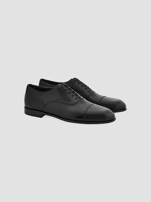 FERRAGAMO Trinity Leather Oxfords - Nero