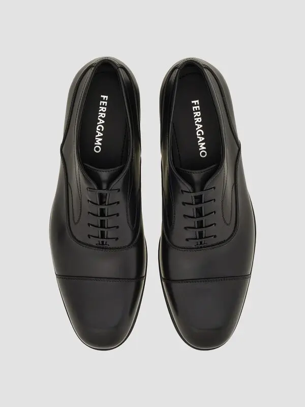 FERRAGAMO Trinity Leather Oxfords - Nero
