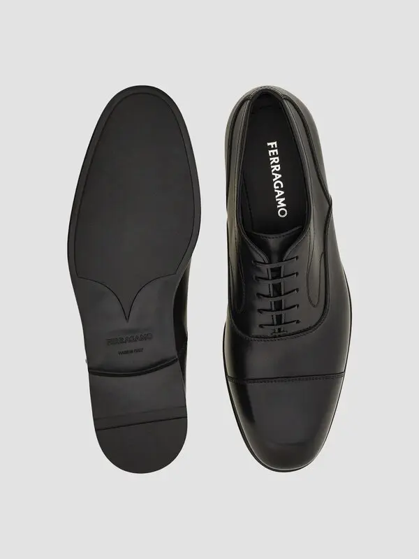 FERRAGAMO Trinity Leather Oxfords - Nero