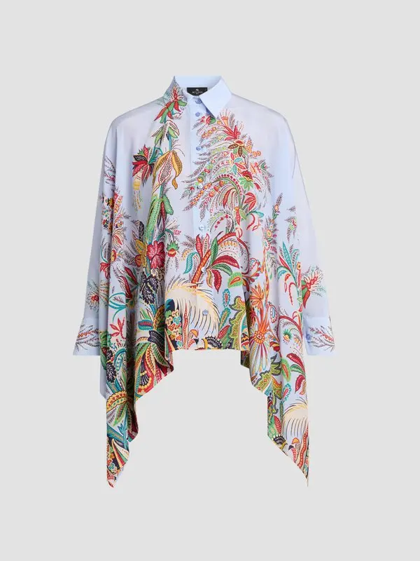 Etro Paisley Handkerchief Hem Silk Shirt